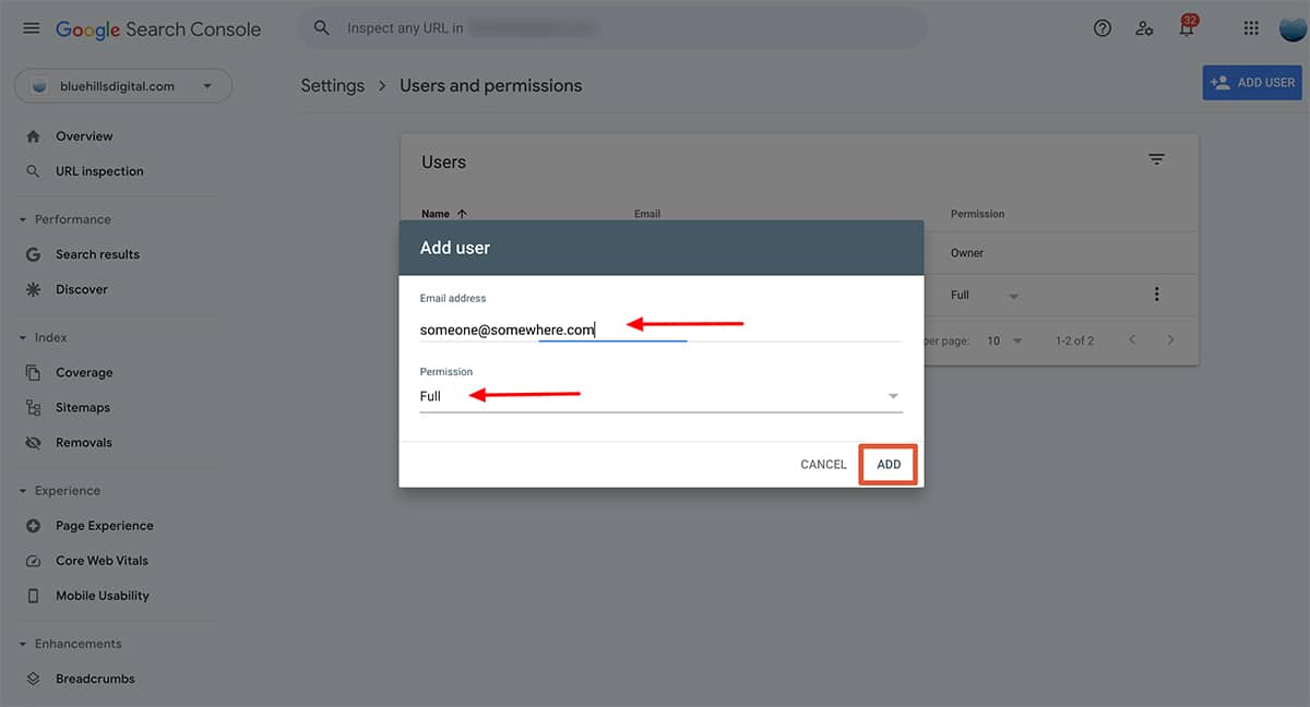 How to Add a User to Google Search Console – Blue Hills Digital